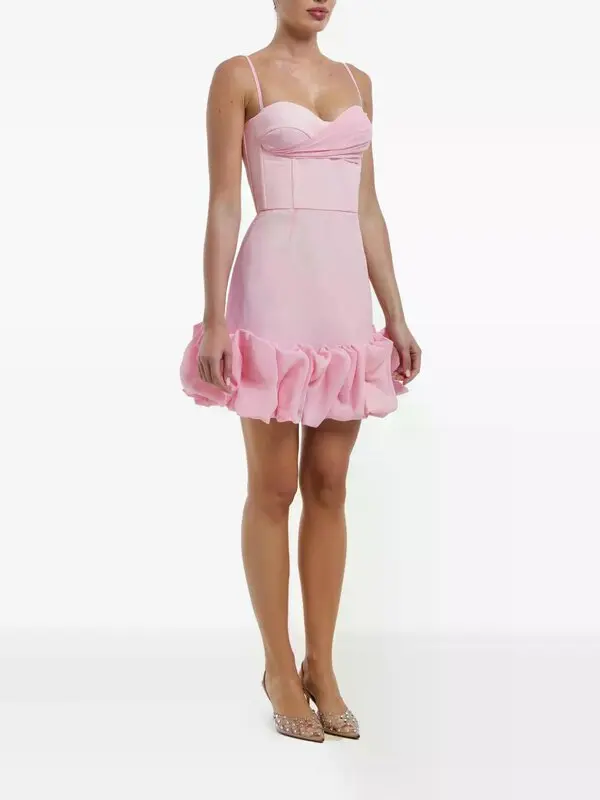 POST MERIDIEM Draped Ruffle Mini Dress - Pink