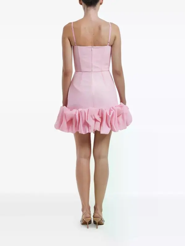 POST MERIDIEM Draped Ruffle Mini Dress - Pink