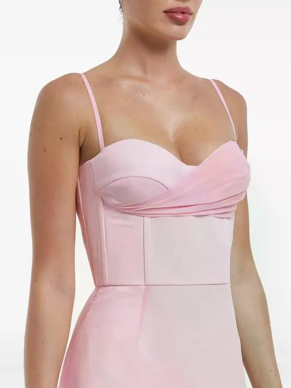 POST MERIDIEM Draped Ruffle Mini Dress - Pink