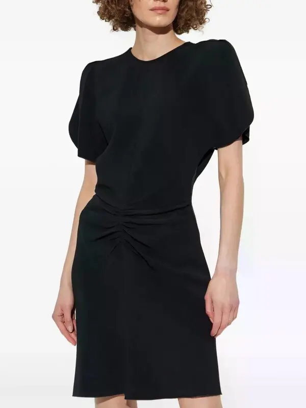 Victoria Beckham Bela Ruched Mini Dress - Black