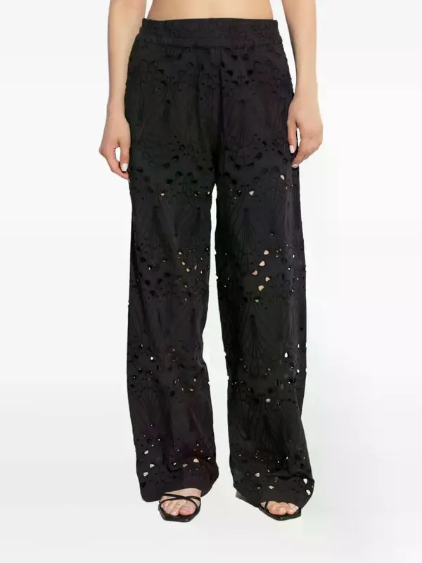 GESTUZ Embroidered Wide-leg Trousers