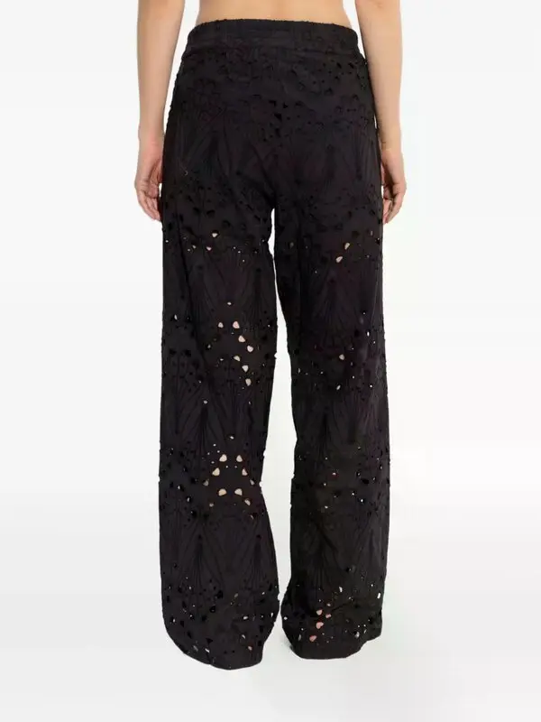 GESTUZ Embroidered Wide-leg Trousers
