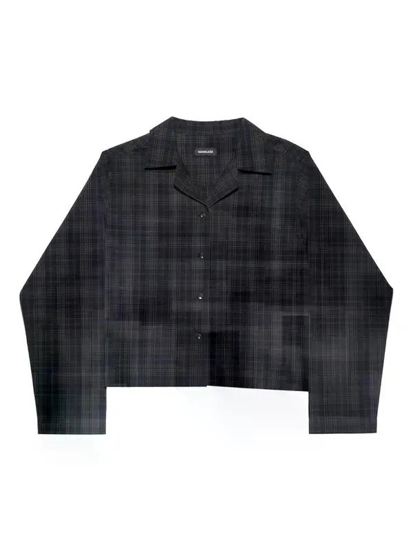 MAINLESS Plaid Long-sleeve Shirt - Blue