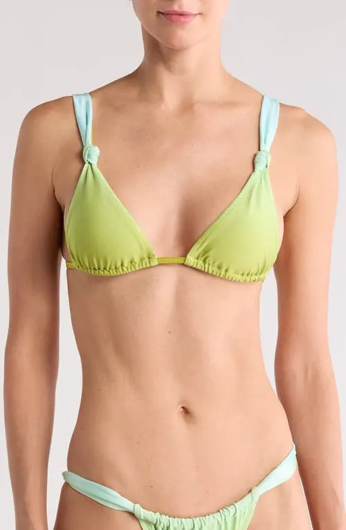 Solid & Striped The Ellery Bikini Top - Sky /chartreuse Ombre