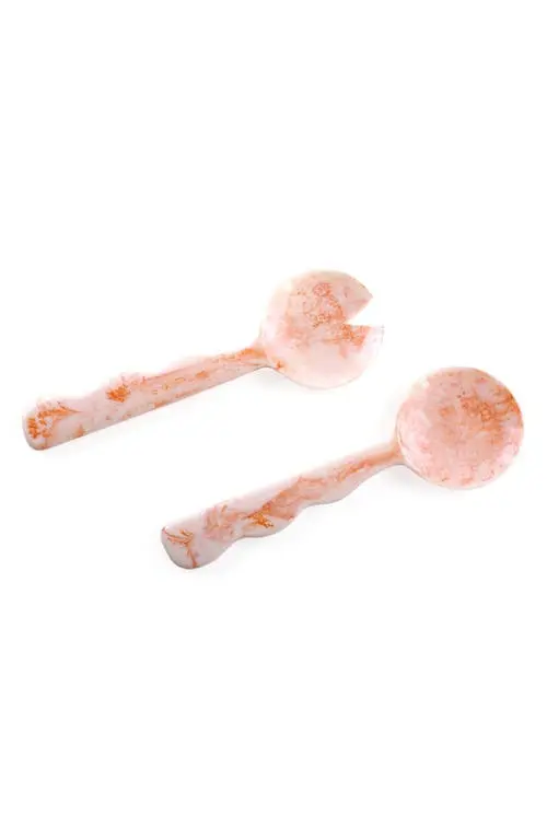 CASA AMAROSA Set Of 2 Resin Salad Servers - Light Pink