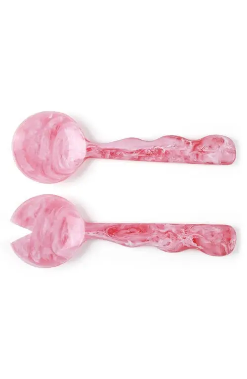 CASA AMAROSA Set Of 2 Resin Salad Servers - Pink