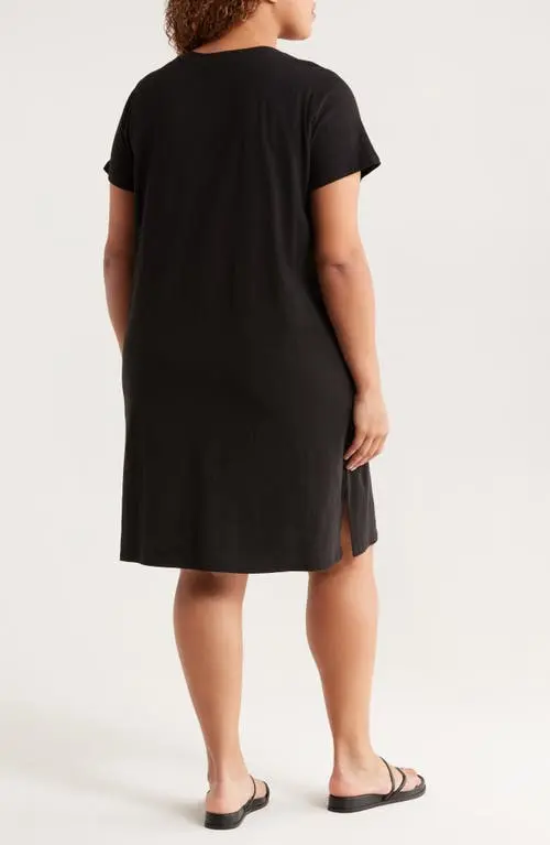 Eileen Fisher V-neck Organic Cotton T-shirt Dress