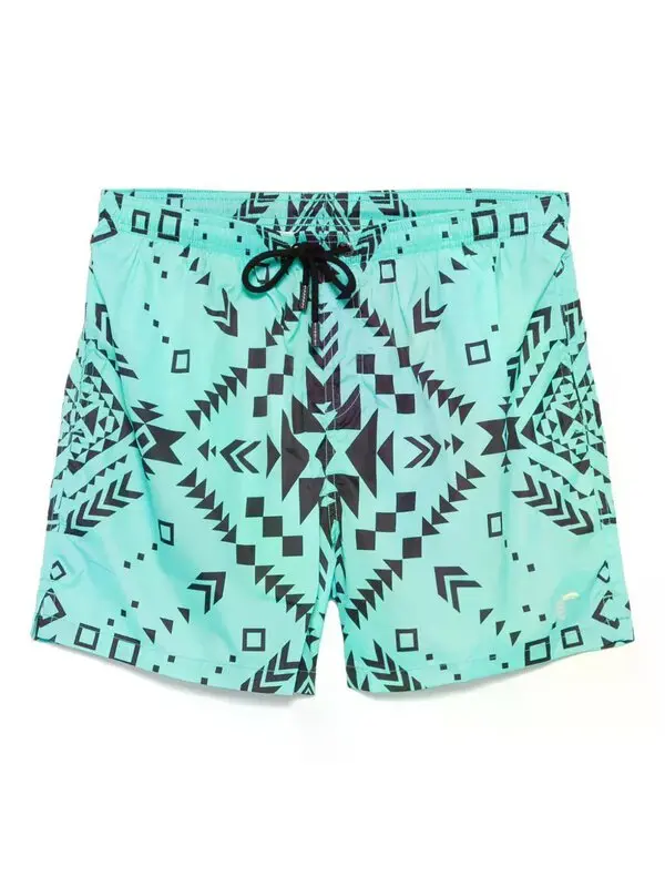 TOOCO Graphic-print Swim Shorts - Green