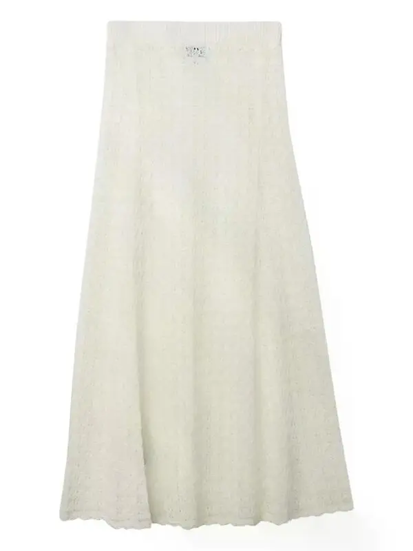 GANNI Pointelle-knit Maxi Skirt - Neutrals