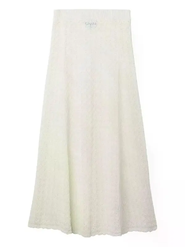 GANNI Pointelle-knit Maxi Skirt - Neutrals
