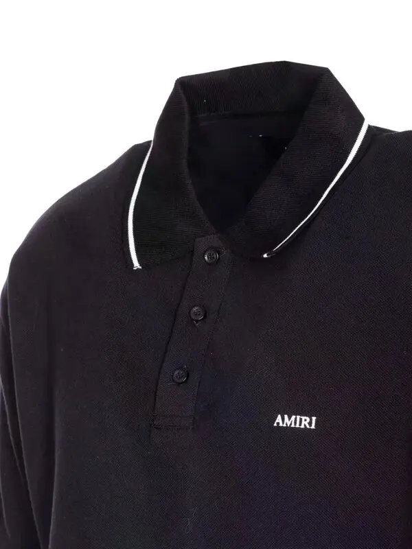 Amiri Contrasting-trim Polo Shirt - Black