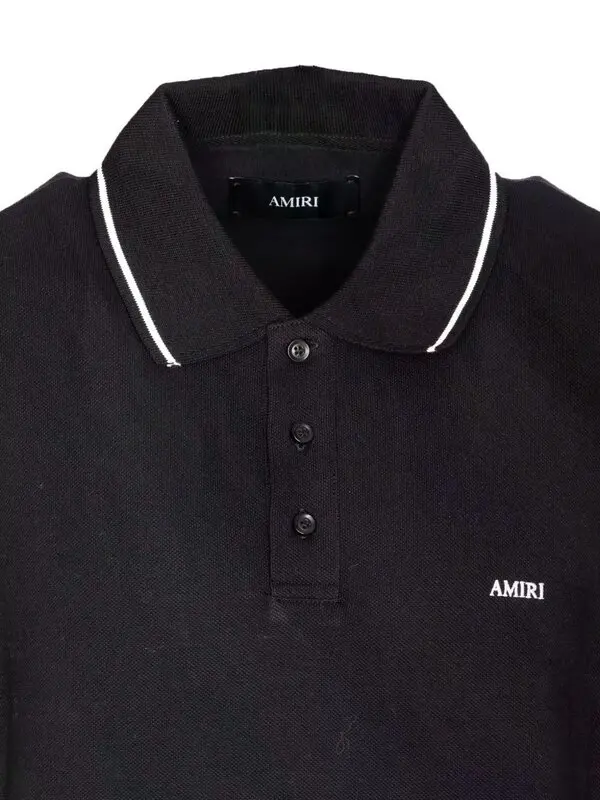 Amiri Contrasting-trim Polo Shirt - Black