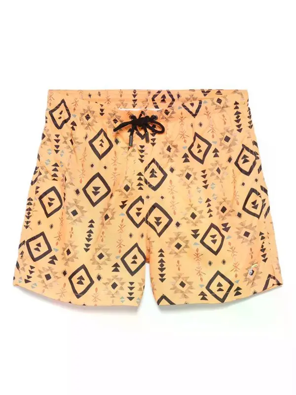 TOOCO Graphic-print Swim Shorts - Orange