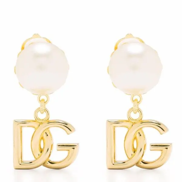 Dolce & Gabbana Logo Clip-on Earrings - Gold