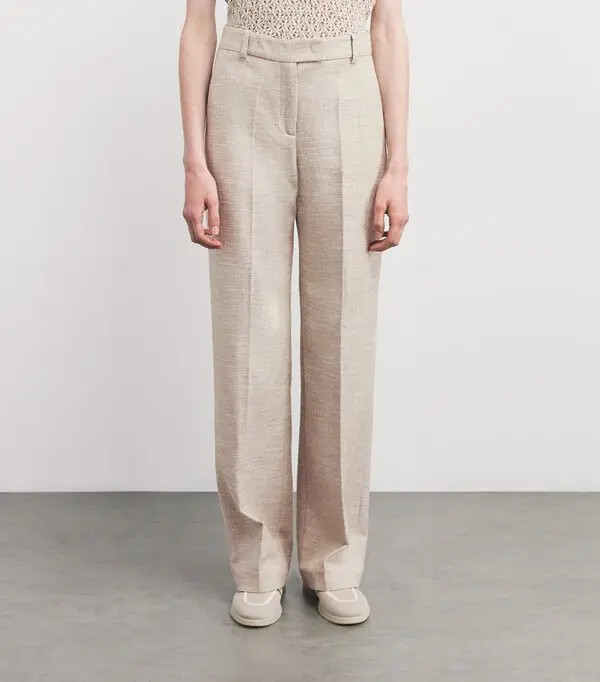 Eleventy Cotton-blend Straight Trousers
