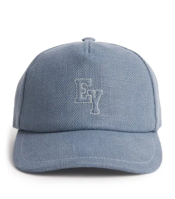 Eleventy Linen Baseball Cap - Blue