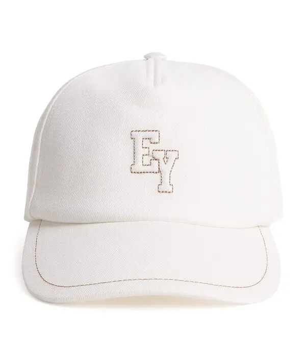 Eleventy Linen Baseball Cap - White