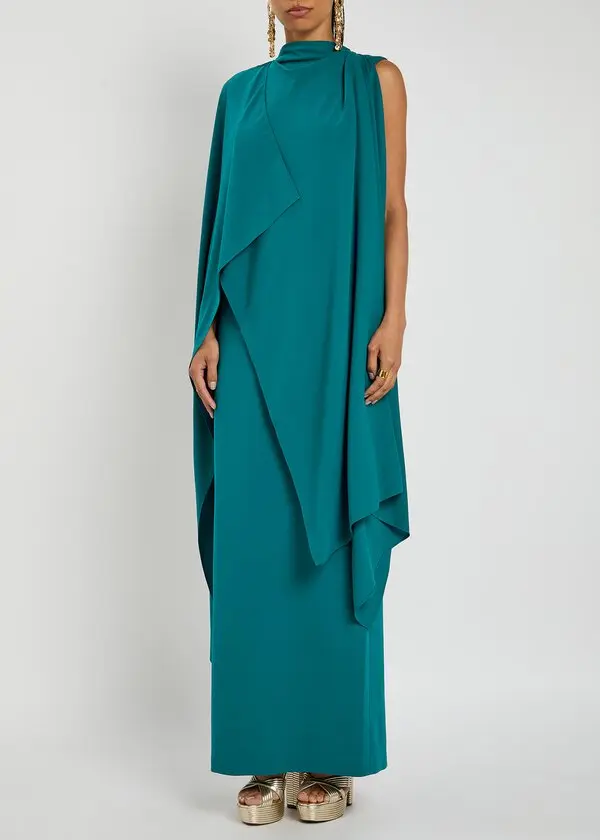 Roksanda Deena Draped Crepe Gown - Green | Editorialist
