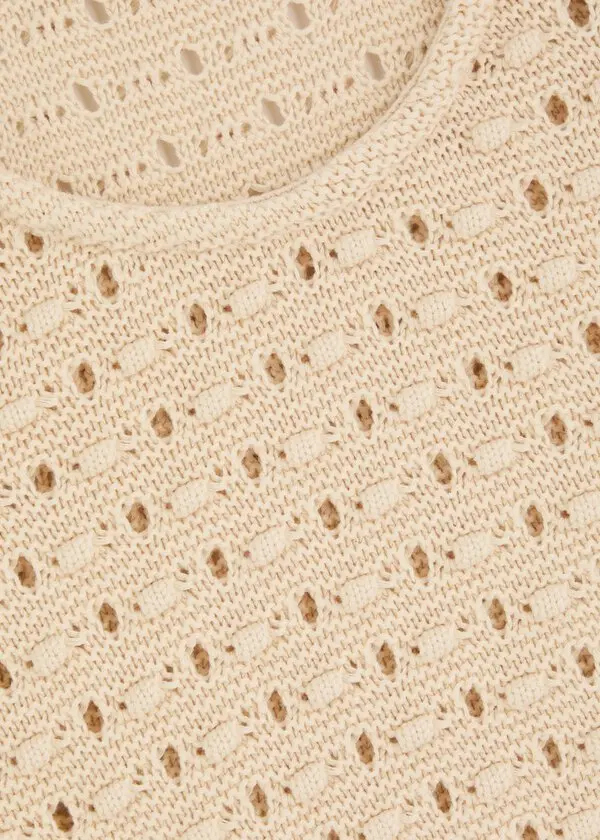 FRAME The Bauble Open-knit Tank - Cream