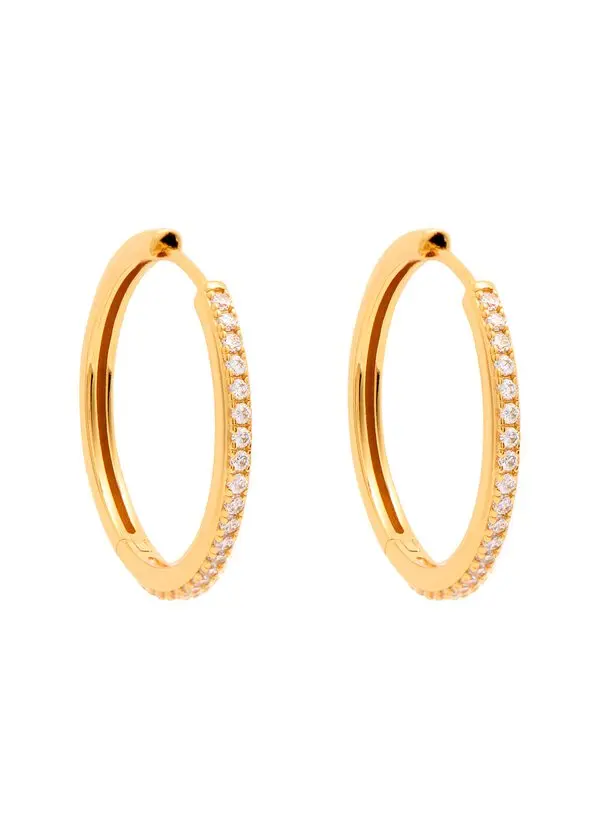 ASTRID & MIYU Essential Crystal Large 18kt-plated Hoop Earrings - Gold