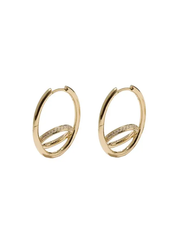 OTIUMBERG Spiralis Pavé 14kt Vermeil Hoop Earrings - Gold