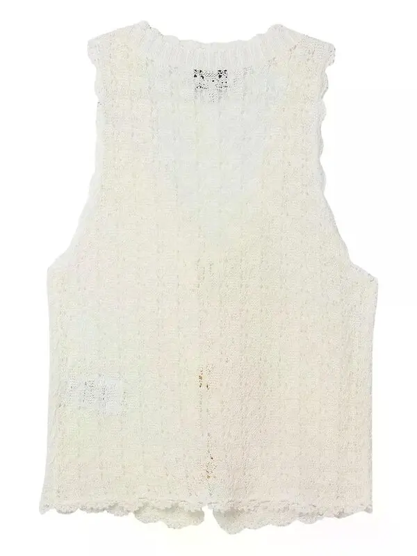 GANNI Pointelle-knit Vest