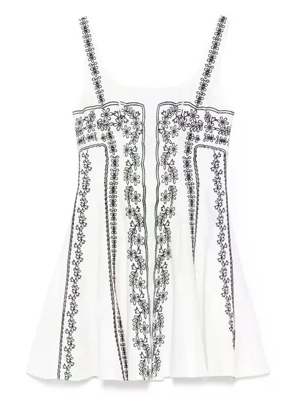 Maje Mini Dress With Embroidered Straps - White