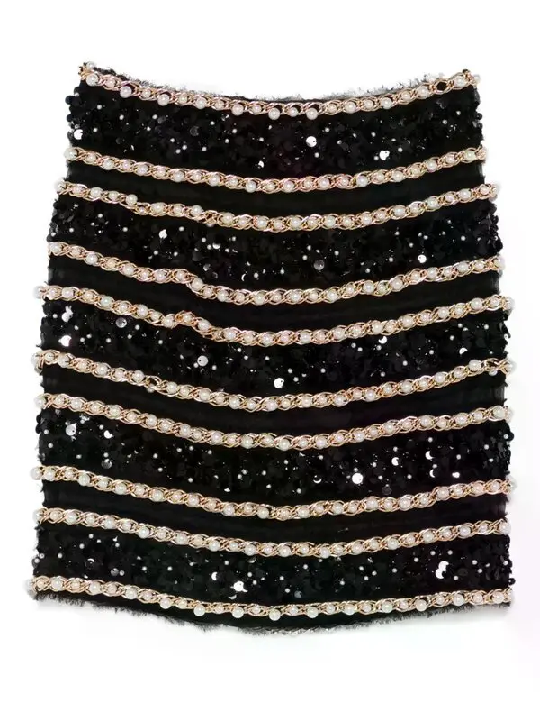 Balmain Striped Mini Skirt