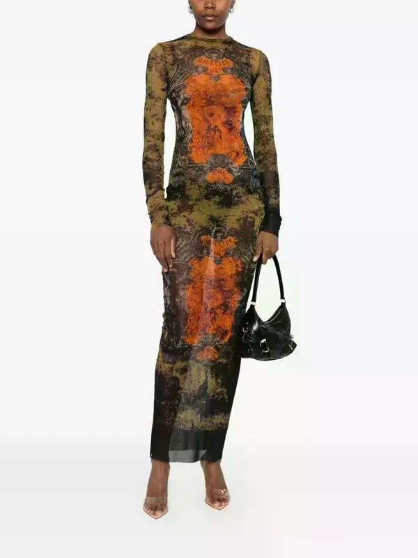 JEAN PAUL GAULTIER Graphic-print Maxi Dress - Orange
