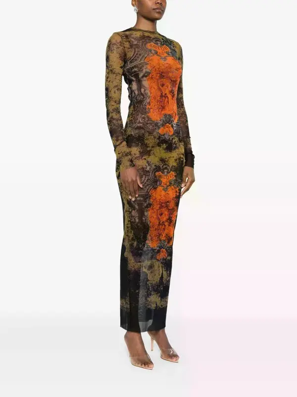 JEAN PAUL GAULTIER Graphic-print Maxi Dress - Orange