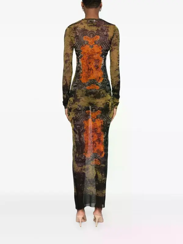 JEAN PAUL GAULTIER Graphic-print Maxi Dress - Orange