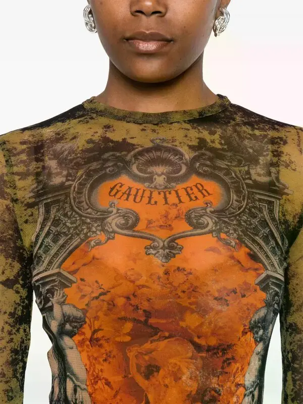 JEAN PAUL GAULTIER Graphic-print Maxi Dress - Orange