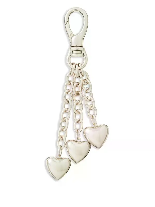 ROXANNE ASSOULIN Triple-heart Charm Keychain - Silver