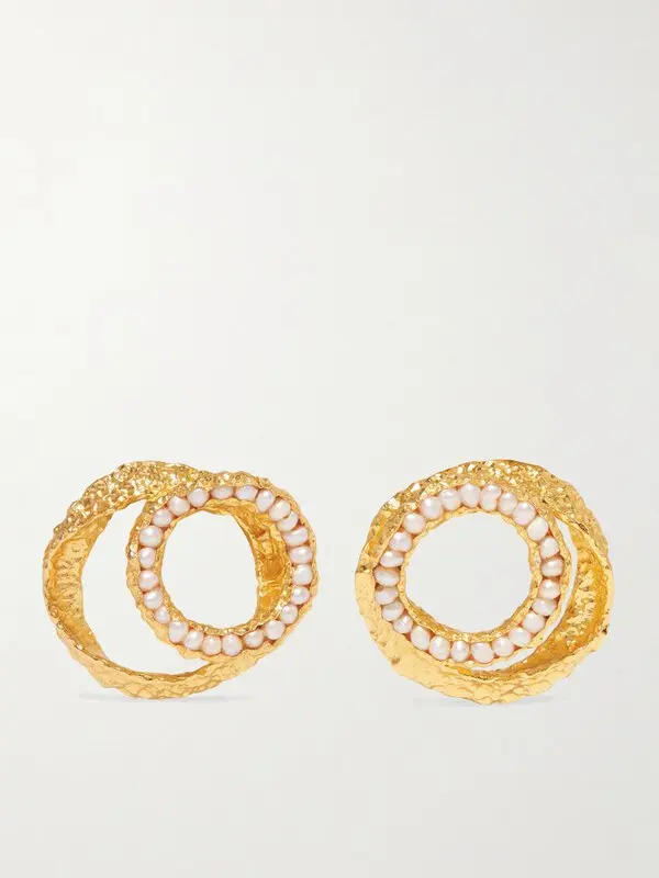 Pacharee Plated Pearl Hoop Earrings - Gold