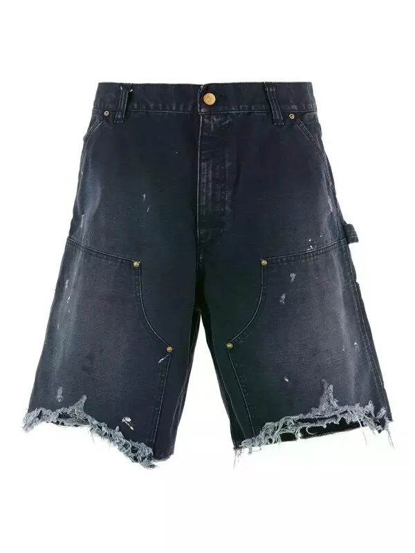 SAINT MXXXXXX Distressed Denim Shorts