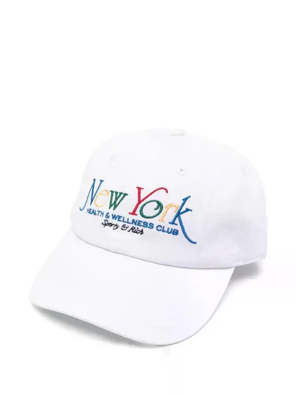 SPORTY & RICH Embroidered Cotton Cap - White