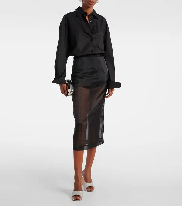 Amina Muaddi Lupita 95 Embellished Leather Mules - Silver