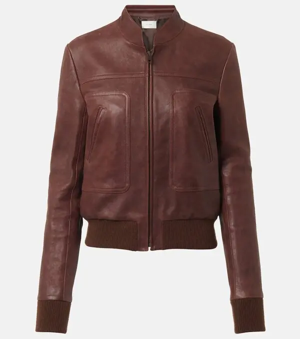 THE ROW Bader Leather Bomber Jacket