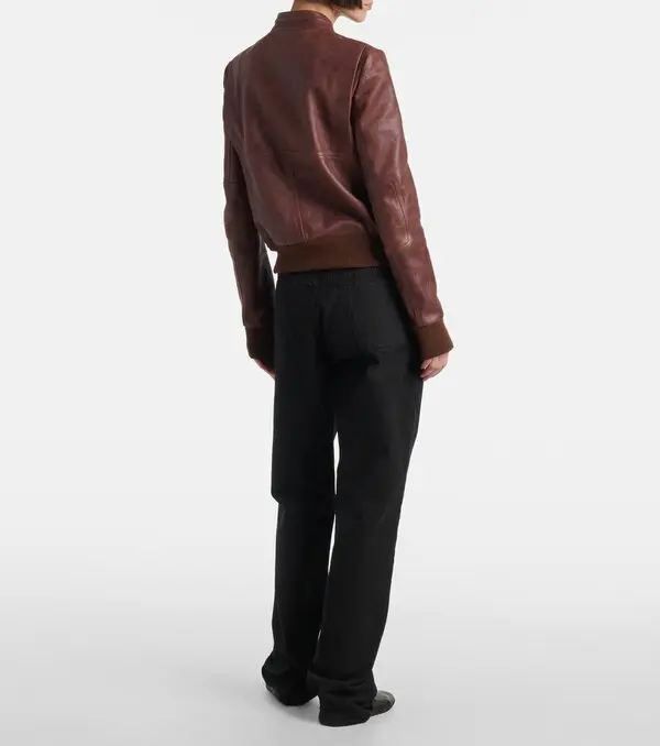 THE ROW Bader Leather Bomber Jacket