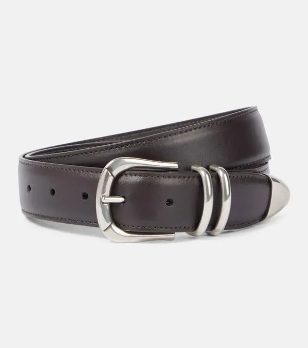 THE ROW Leather Belt - Brown