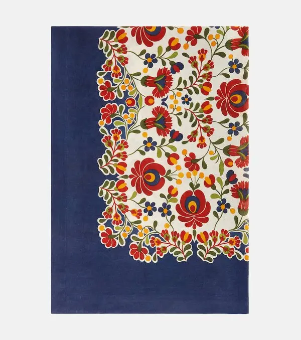La DoubleJ Windflower Placée Linen Tablecloth - Blue