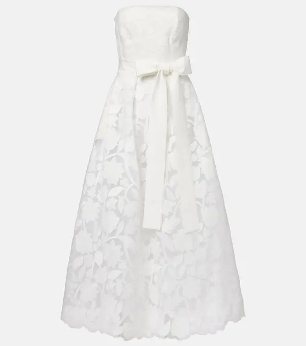 Elie Saab Embroidered Tulle Gown - White