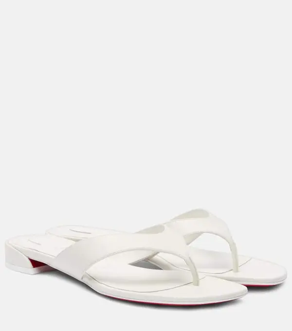 CHRISTIAN LOUBOUTIN Sweet Janetonga Leather Thong Sandals - White