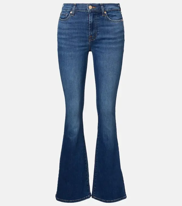 7 For All Mankind Mid-rise Flared Jeans - Blue