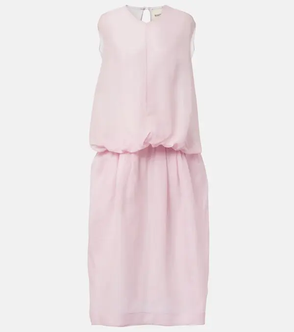 Khaite Noah Silk Organza Midi Dress - Pink