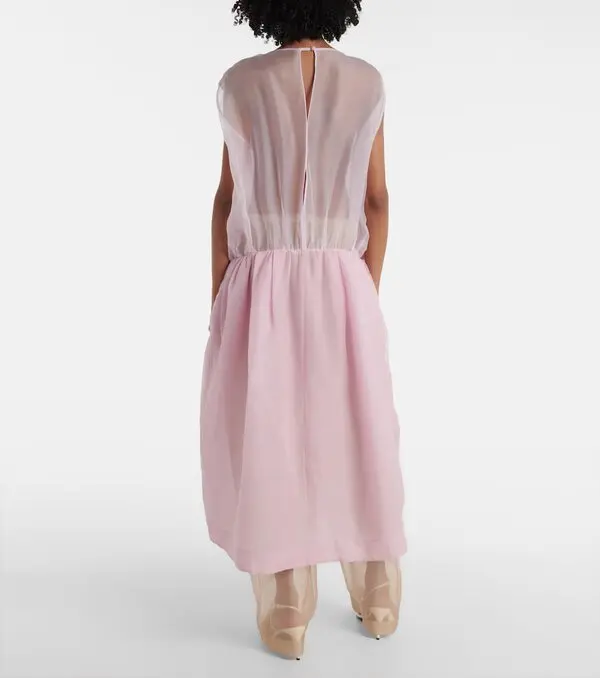 Khaite Noah Silk Organza Midi Dress