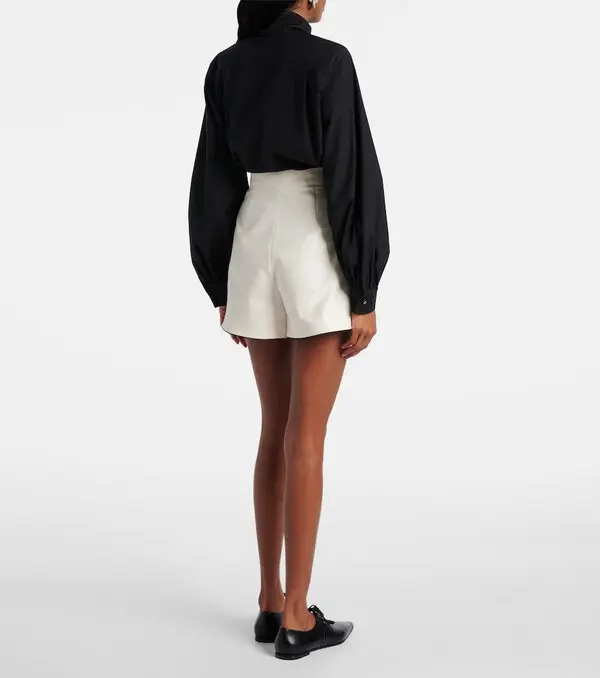 Max Mara Orbit Cotton-blend Canvas Shorts - White