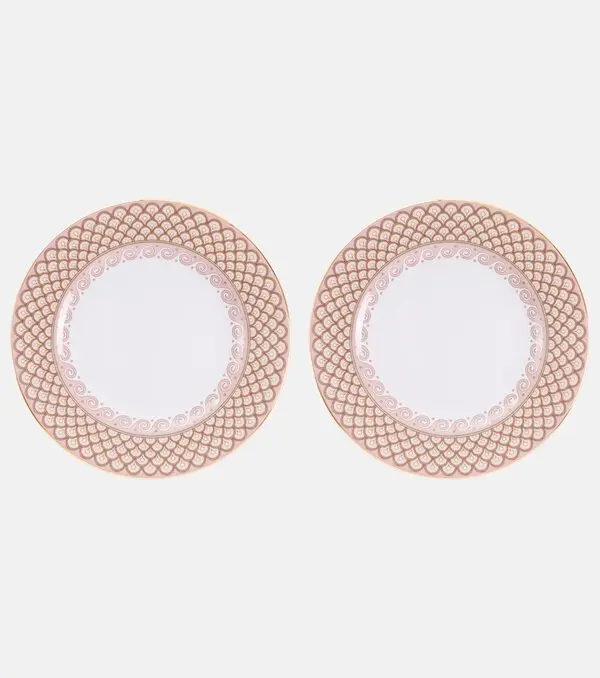La DoubleJ Odysseus Dusty Pink Set Of 2 Dinner Plates - Multicoloured