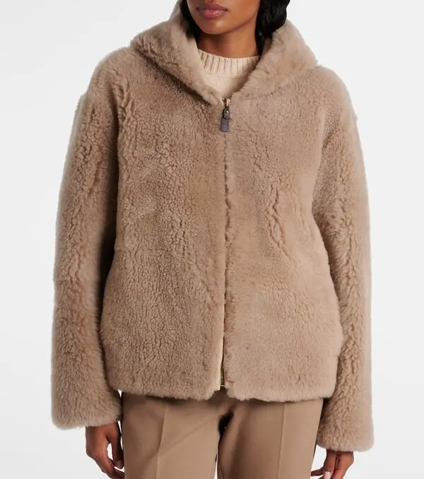 Max Mara Sole Hooded Shearling Jacket