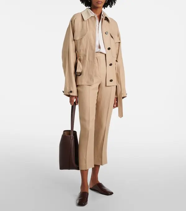 Loro Piana Neo Derk Linen Crêpe Straight Pants